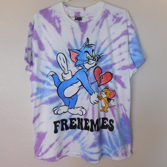 Tom & Jerry | Shirts | Tom Jerry Tee Shirt Adult Ml Tie Dye Frenemies ...